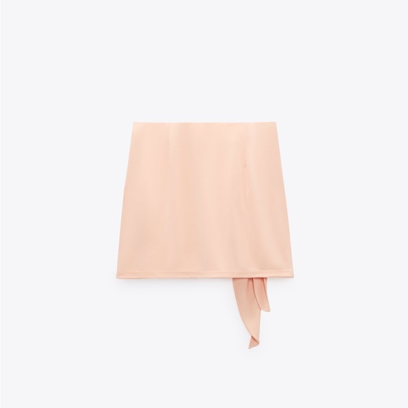 Zara | Skirts | Zara Peach Tied Mini Skirt | Poshmark